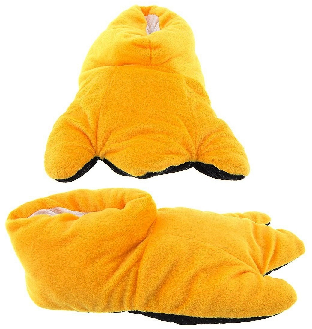 Wishpets Adult & Children Kid Size Yellow Duck Feet Animal Plush Fuzzy ...