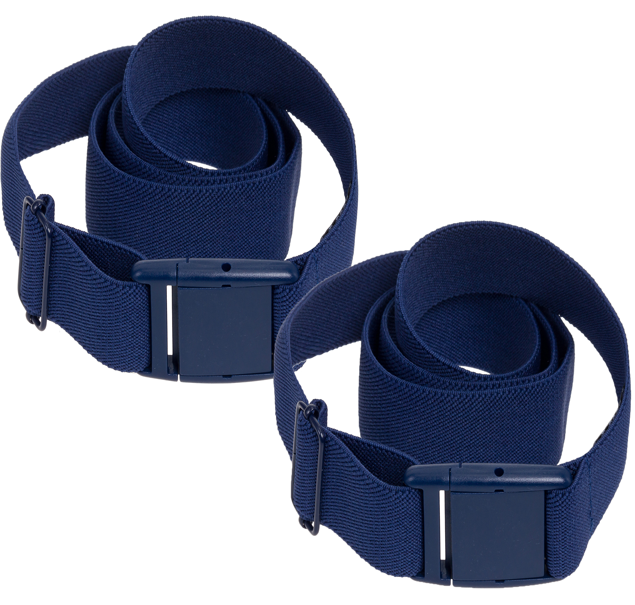 Silver Lilly Adjustable Elastic No Show Flat Buckle Stretch Belt 2 Pack ...